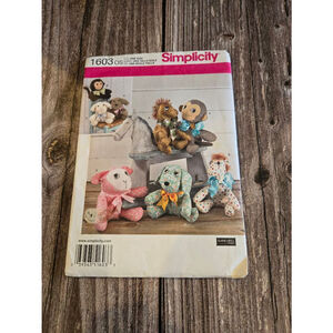 Simplicity | Other | Simplicity 63 Sewing Pattern For Stuffed Animals ...